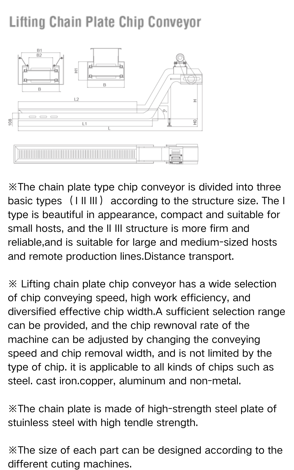 Lifting Chain Plate Chip Conveyor - Beifeng